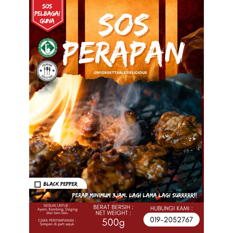 SOS PERAPAN BLACK PEPPER F&W KITCHEN(perap kambing,ayam&daging lembu ...