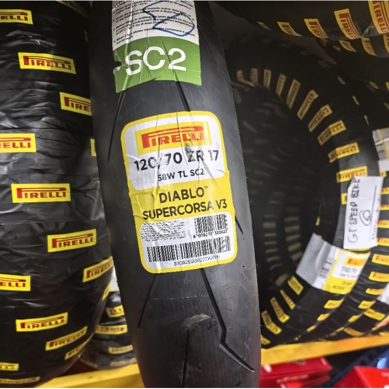CLEAR STOCK -Pirelli Diablo Supercorsa SC2 V3 size 120/70-17 RACING ...