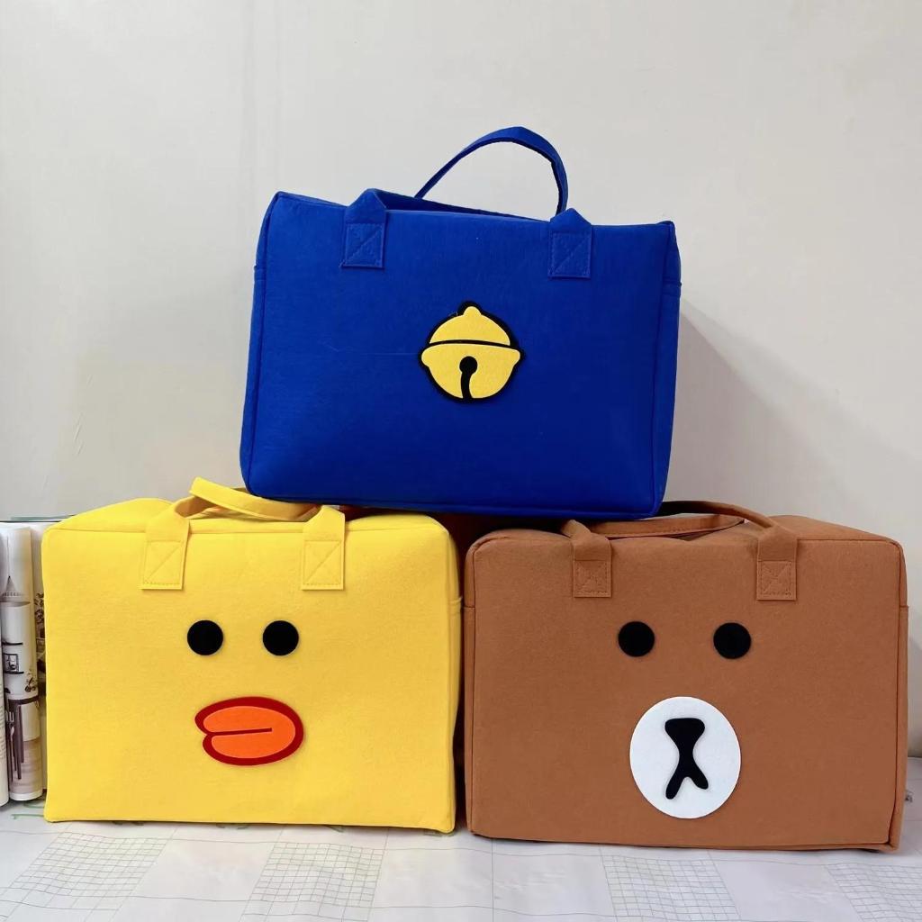 Minideco Cartoon Travel Bag Large Capacity Children Duffel Felt Handbag ...