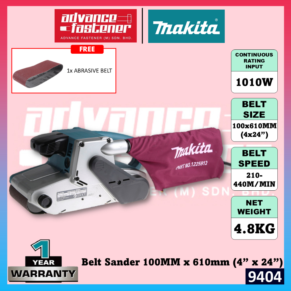 Makita 9404 Corded Belt Sander 100MM x 610MM (4"x 24") | Shopee Malaysia