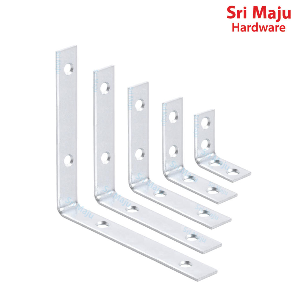 MAJU LBI-ZW15 Silver Zinc Plate L Bracket 15mm Angle 90° Shape Shelf ...