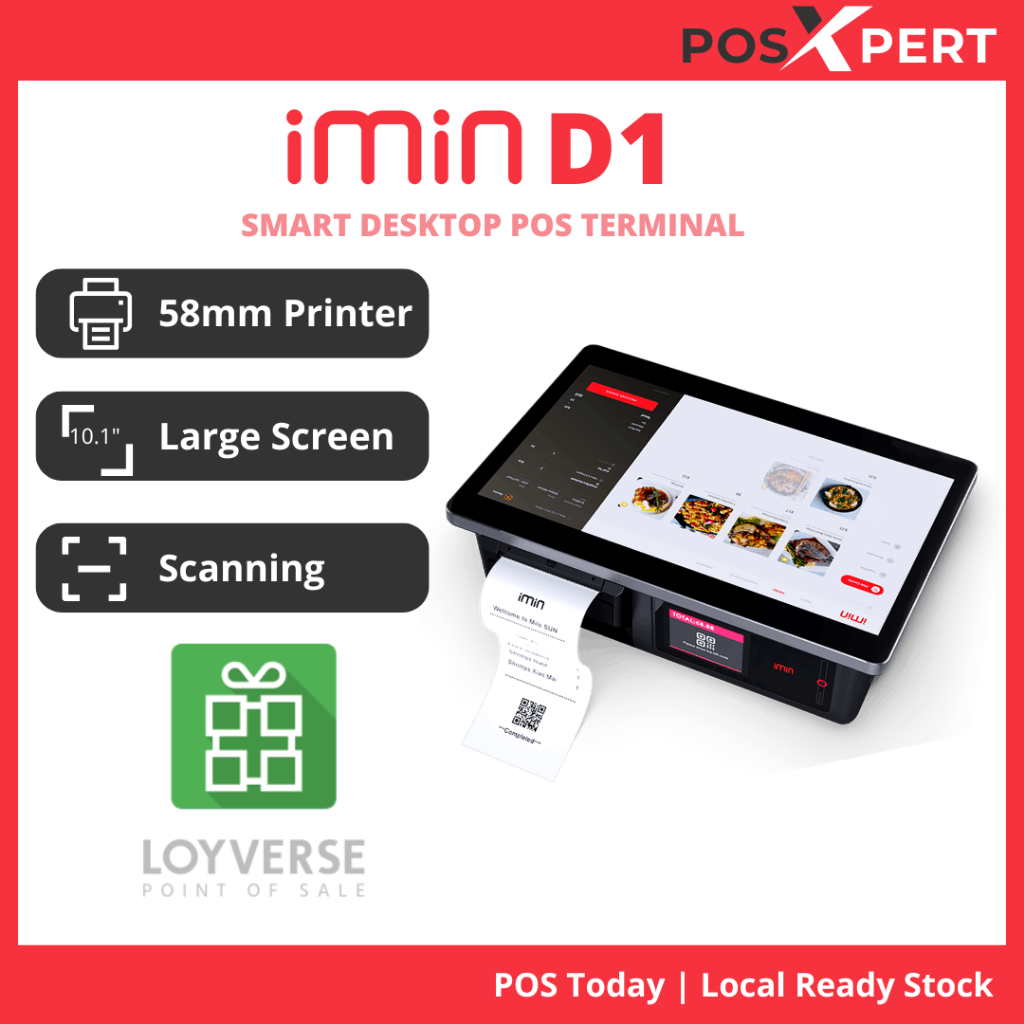 IMIN D1 | 10.1” Touchscreen All In One Desktop Terminal Android POS ...