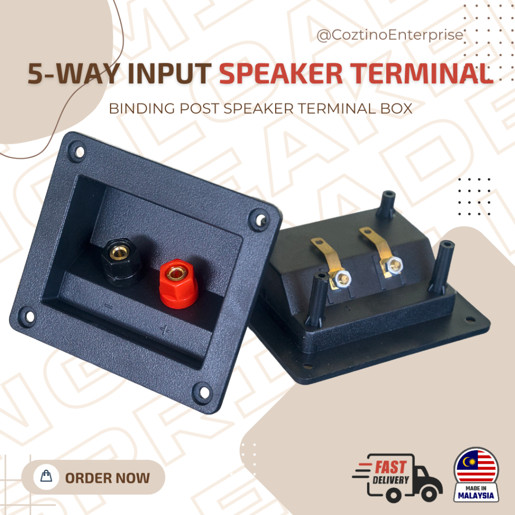 5-way input speaker wire binding post terminal box for DIY Home Car ...