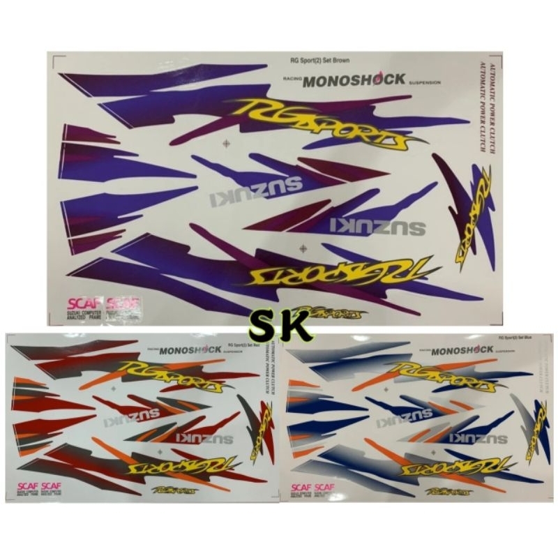 SUZUKI RG SPORT RG RGV (2) STRIPE BODY STICKER STIKER (READY STOCK ...