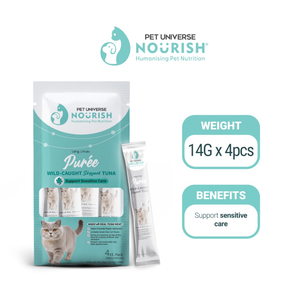 NOURISH Cat Wild-Caught Skipjack Tuna Puree Sticks For Sensitive Care ...