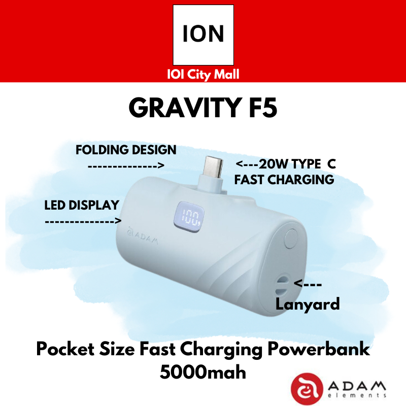 Adam Elements Foldable Powerbank 5000mah Gravity F5C PD20W Fast ...