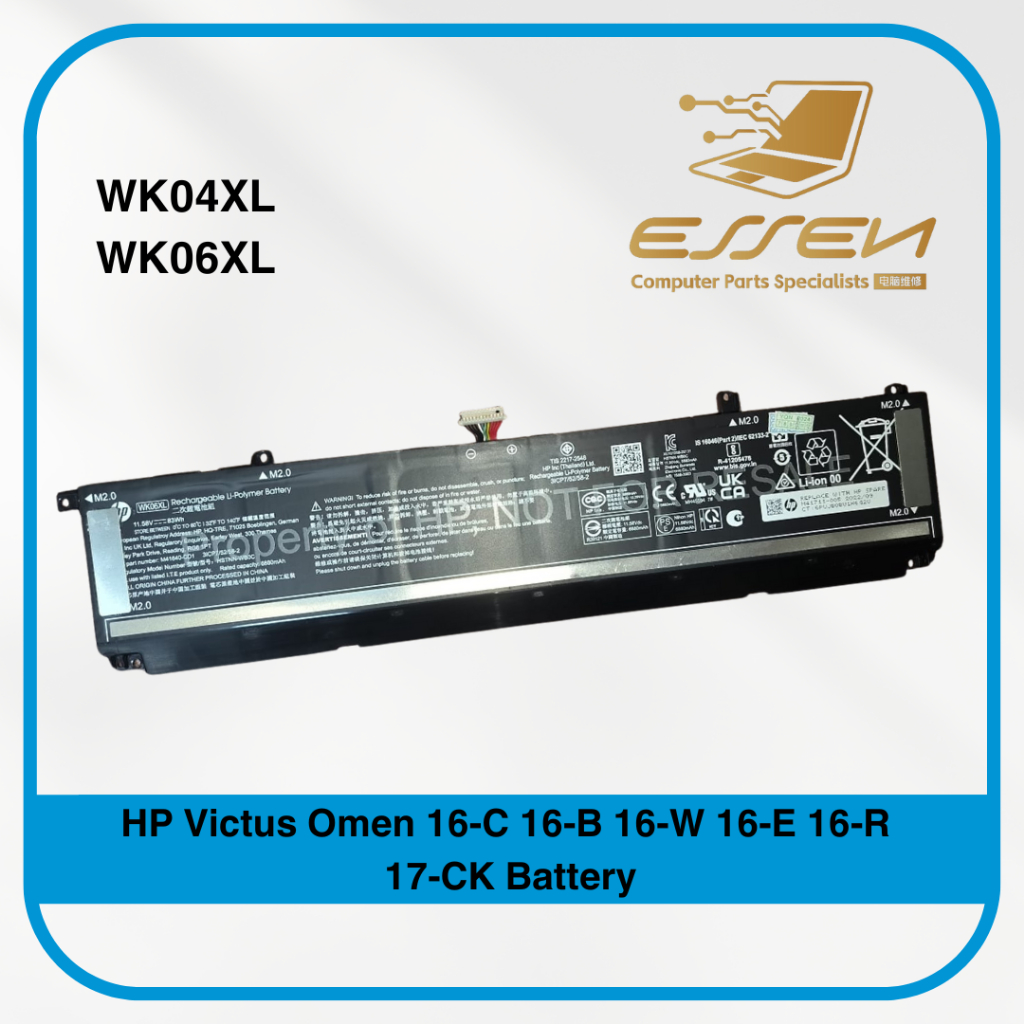 HP WK06XL for Victus Omen 16-C 16-B 16-W 16-E 16-R 17-CK Battery ...