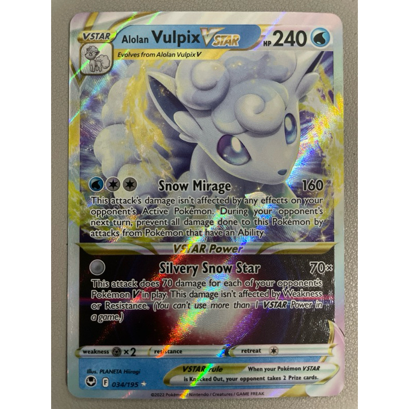 Pokemon PTCG SS12 Silver Tempest - 034/195 Alolan Vulpix VSTAR (Ultra Rare) | Shopee Malaysia