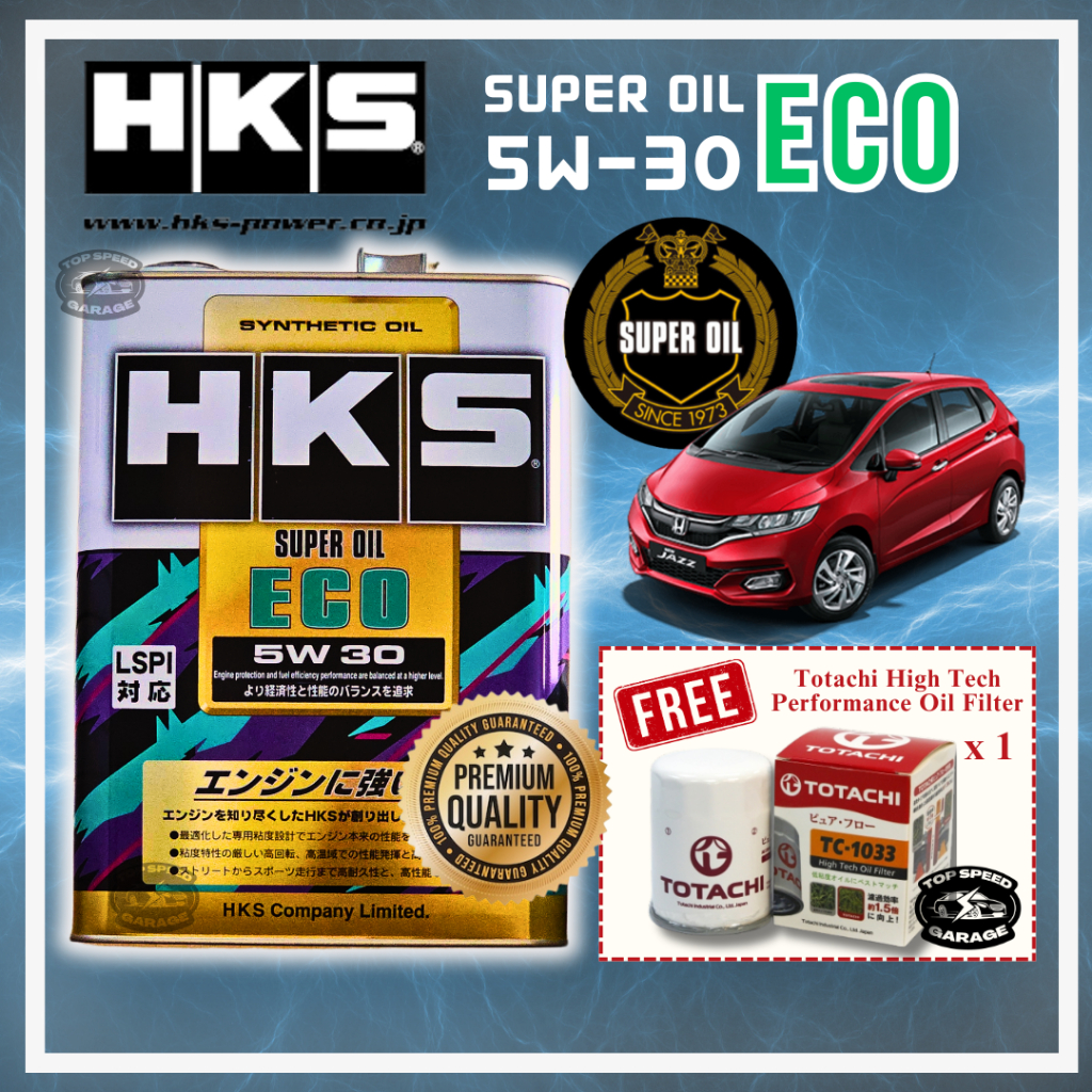 HONDA JAZZ GK - HKS SUPER OIL ECO 5W30 4L ENGINE OIL [100% ORIGINAL] | Shopee Malaysia