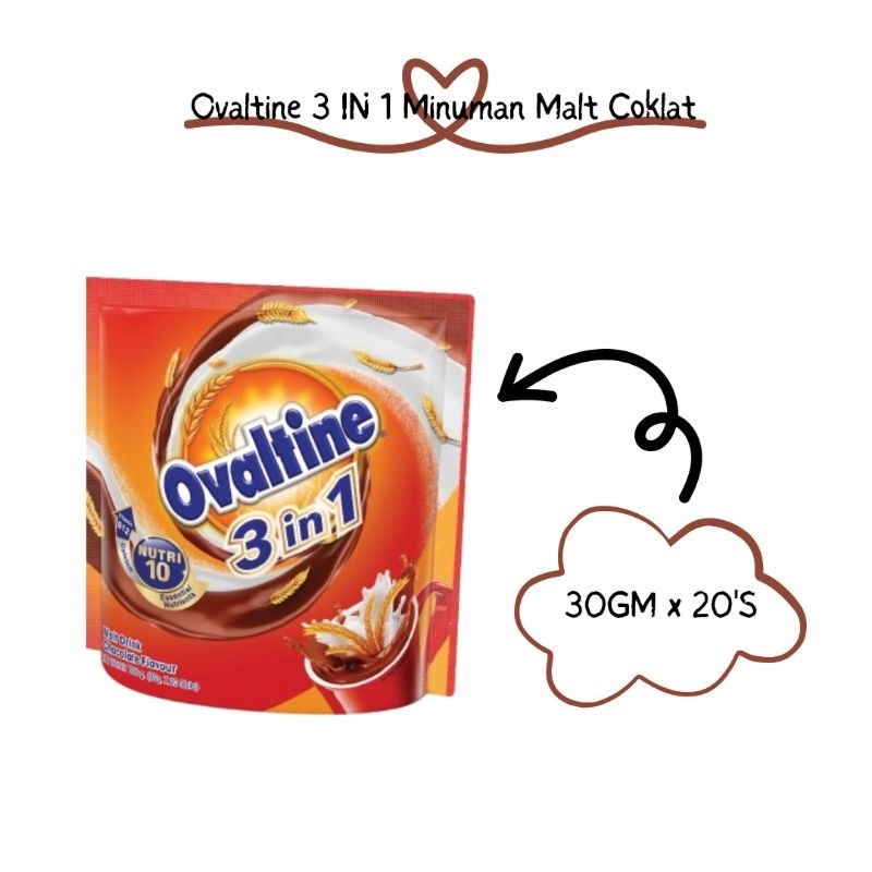 Ovaltine Malt Drink 3 IN 1 (30G x 20'S) | Shopee Malaysia