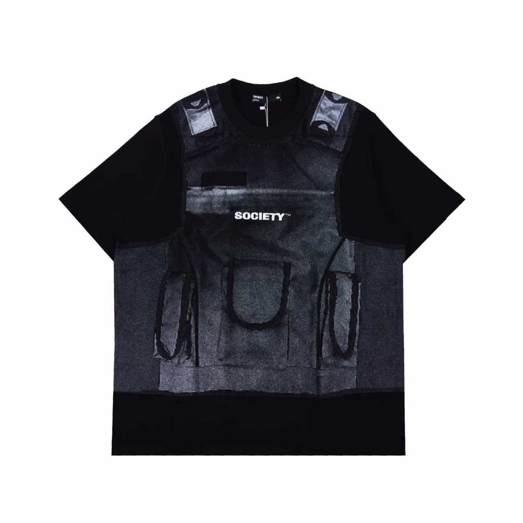 SOCIETY【Black PDRM Vest Trompe Tee】 | Shopee Malaysia