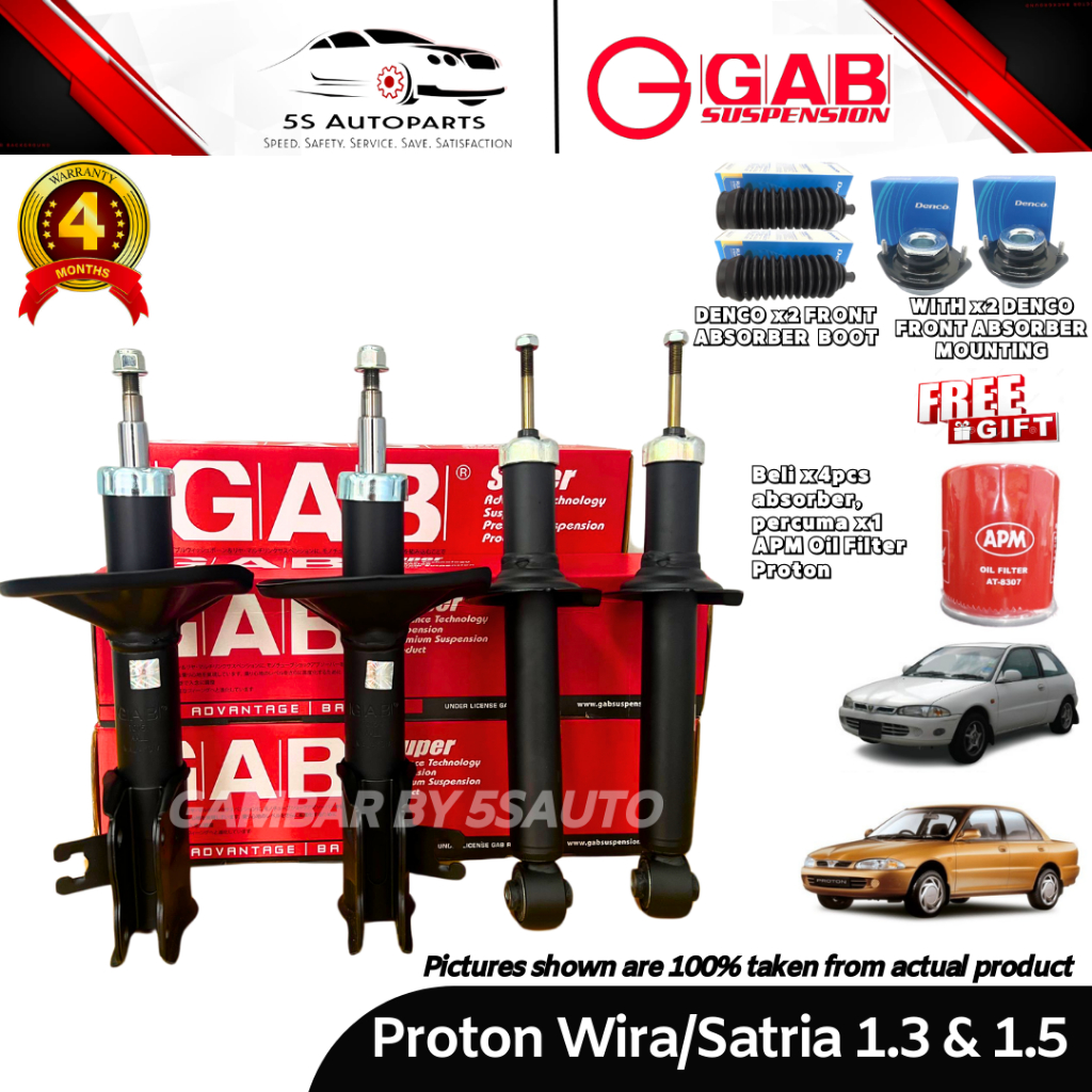 GAB Wira, Satria 1.3/1.5 Front (Depan), Rear (Belakang) Oil, Gas Shock ...