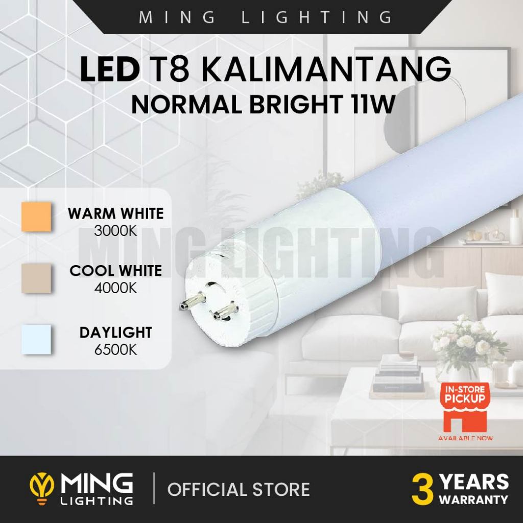 LED T8 11W 2FT Light Tube Lampu Kalimantang Terang Dinding Siling Wall ...