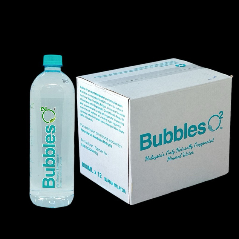 800ML X 12 BOTTLE BUBBLES 02 OXYGEN MINERAL WATER ! | Shopee Malaysia
