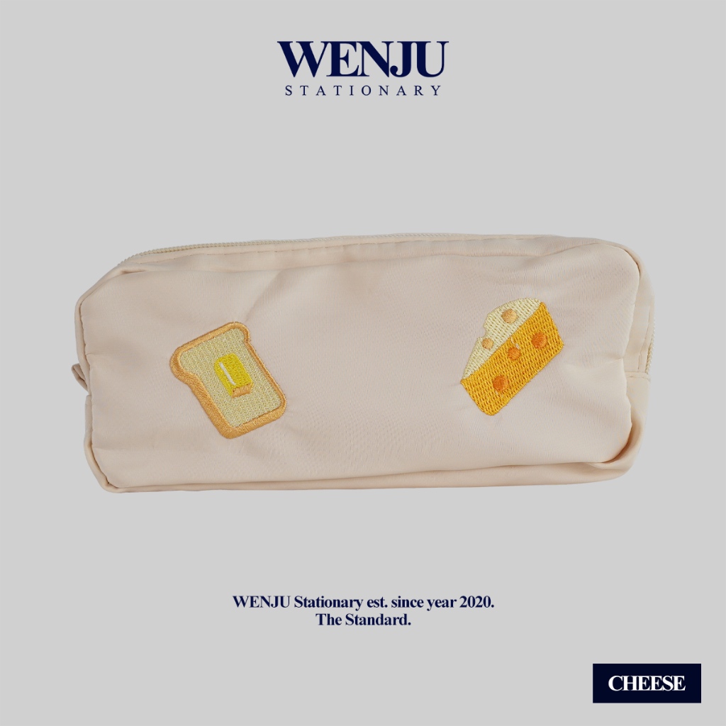 WENJU | Cheese Pencil Bag (Beige) | Shopee Malaysia