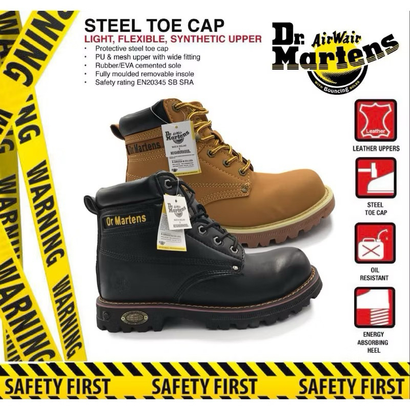 ISO CERTIFIED Men’s Dr Martens Steel Toe Adventure Safety Boot / Kasut ...