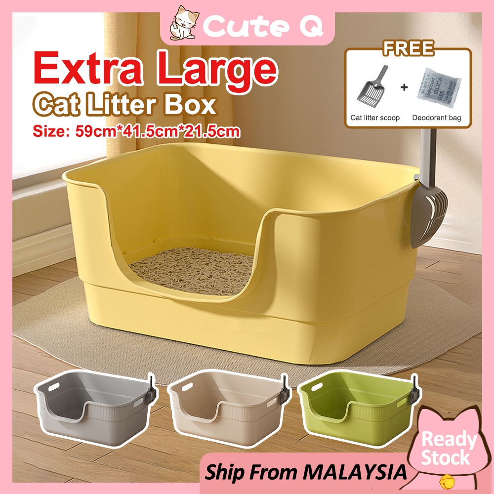 Cute Q cat litter box extra large cat toilet tempat berak kucing besar ...