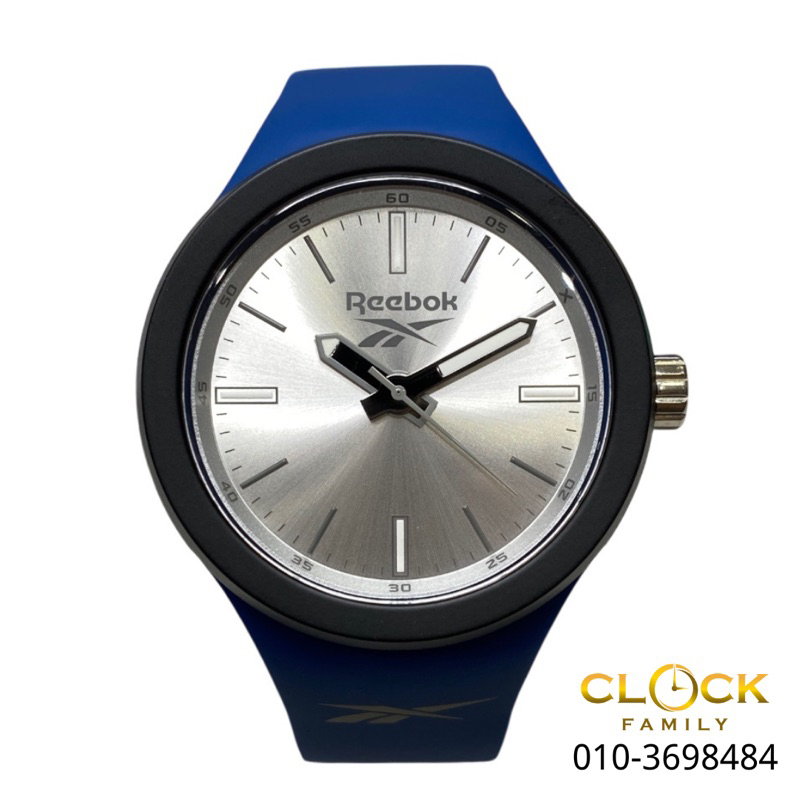 Reebok Analog Silver Dial Blue Pu Rubber Strap Simple Design Men Watch ...
