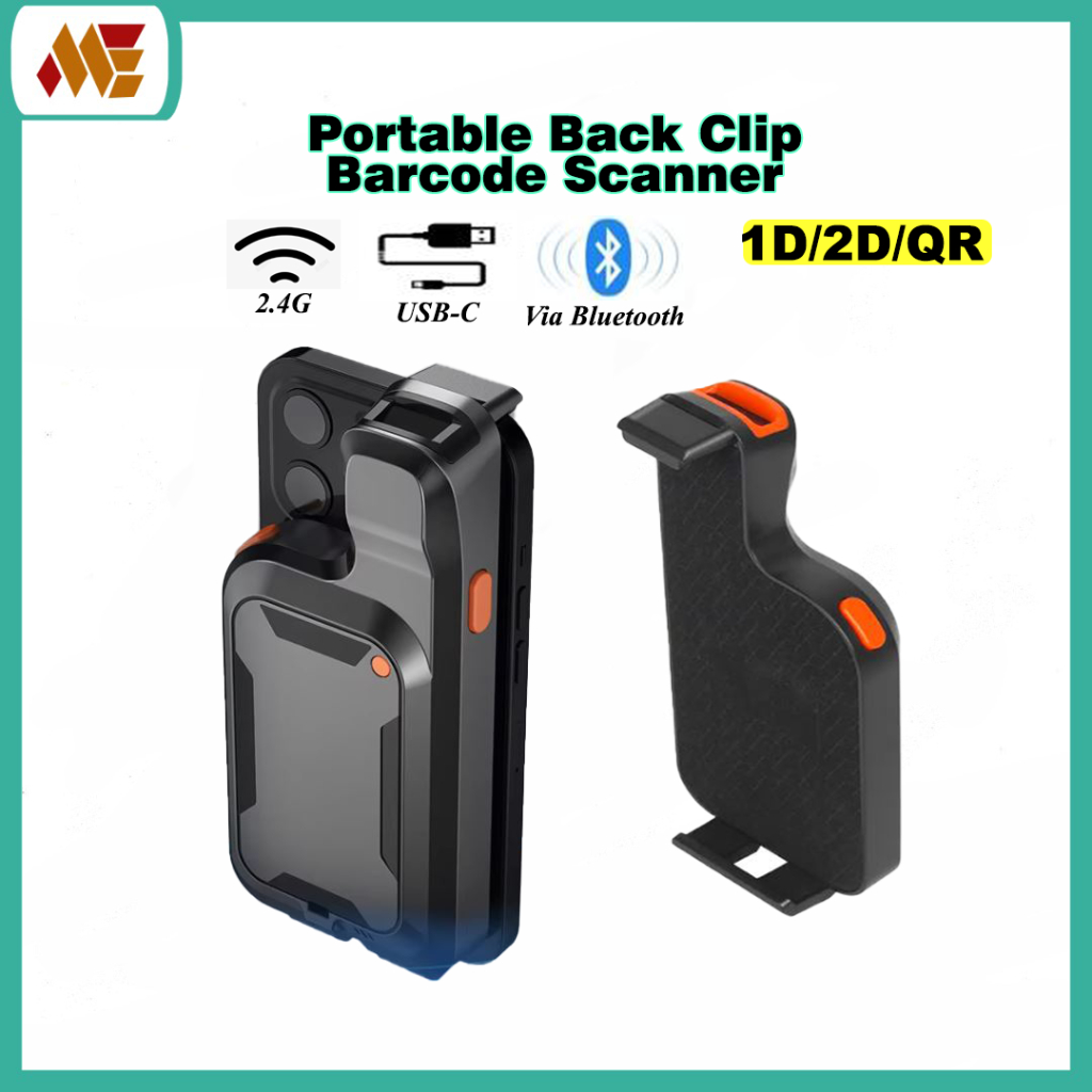 Syble 2D Phone Back Clip Wireless Barcode Scanner Bluetooth 1D 2D QR ...