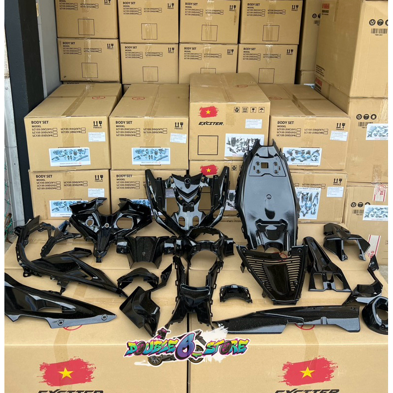🇻🇳 Exciter Inner Diamond Kilat Coverset HLY Inner Motor Hitam Kilat ...