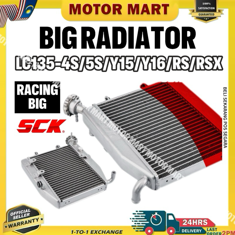 SCK RACING BIG RADIATOR TANK TANGKI BESAR YAMAHA Y15 V1 V2 LC135 4S 5S ...