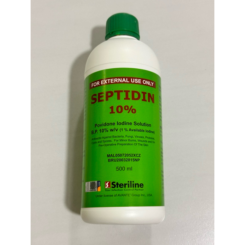 SEPTIDIN 10% Povidone Iodine Solution B.P 10% -500ML | Shopee Malaysia