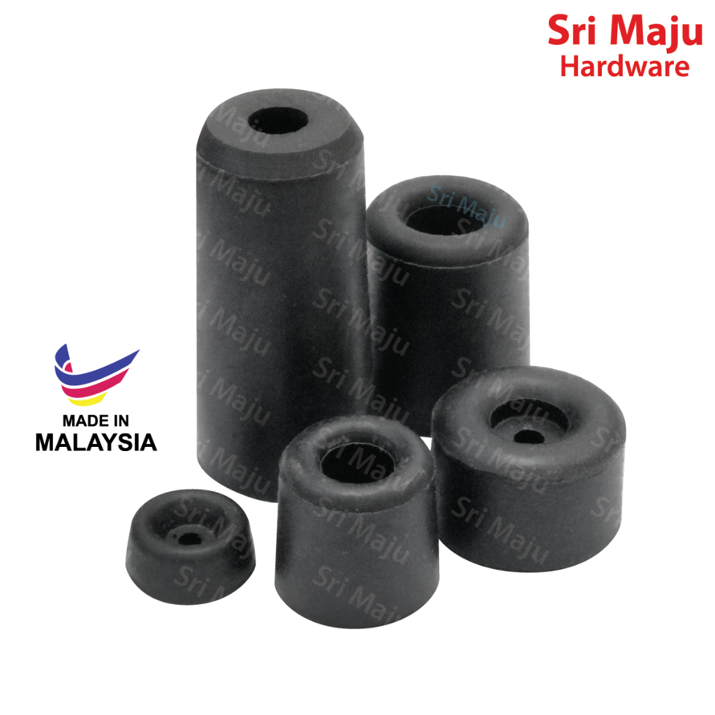 MAJU ST Black Rubber Stopper Door Lock Holder Prevent Slam Damage Wall ...