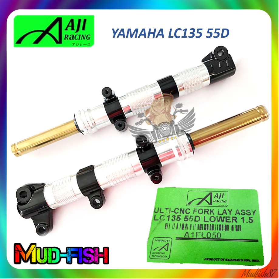 AJI RACING FRONT FORK LAY KROM CHROME FOR YAMAHA LC135 4S 55D LOWERED 1 ...