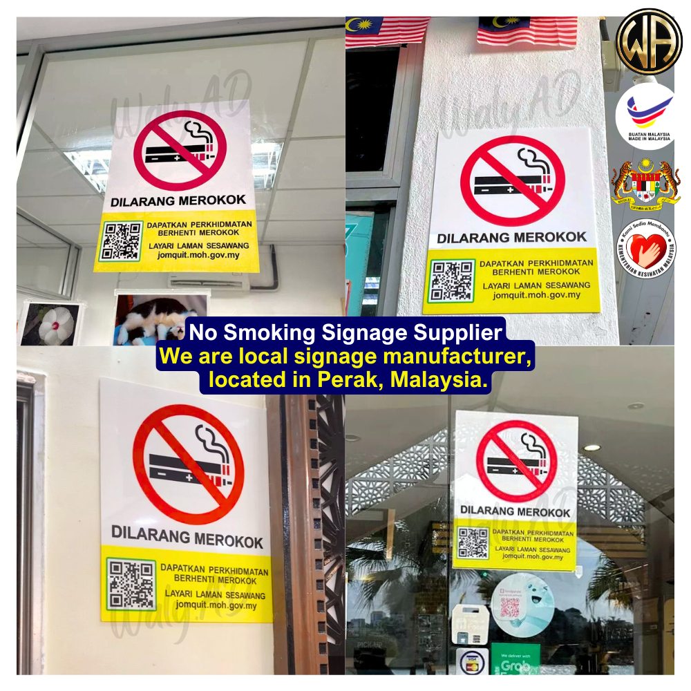 Dilarang Merokok Papan Tanda No Smoking Signage Acrylic PVC Board ...