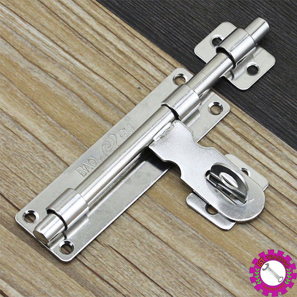 4" , 6", 8" S/S PAD BOLT LOCK / LOCKABLE BARREL BOLT / SCREW BOLT LOCK ...