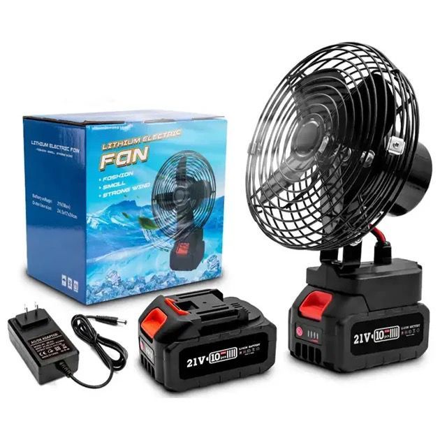 Kipas Portable Fan Rechargeable Lithium Battery Shaking Head Fan ...