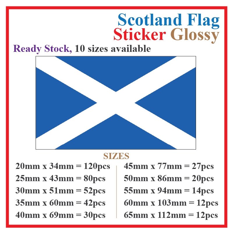 Scotland Flag Sticker Rectangle Postcard / Stiker Pelekat Poskad ...