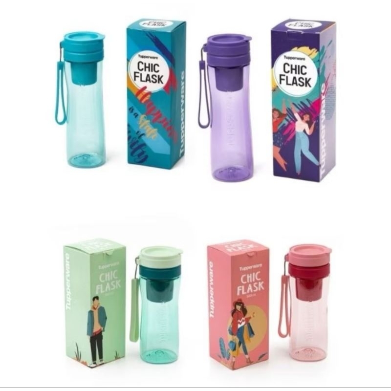 (Gift Set)Tupperware Chic Flask 500ml/700ml(1 Pcs) with Gift Box ...