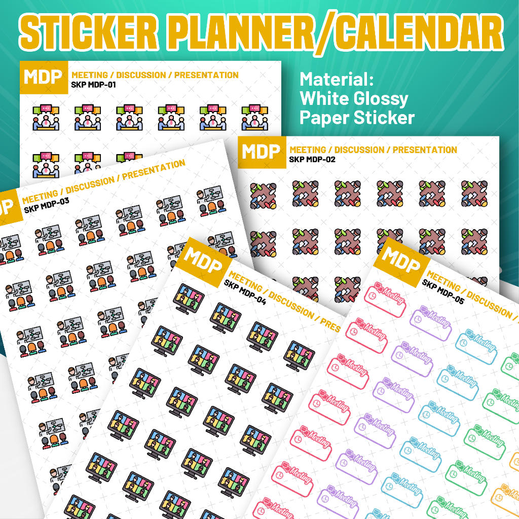 Meeting Discussion Presentation Reminder Calendar Planner Sticker ...
