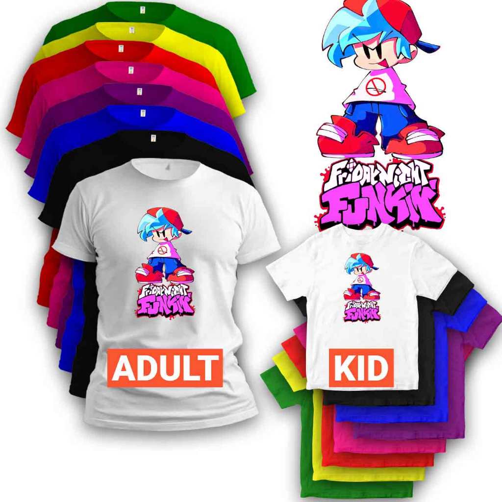 Friday Night Funkin T Shirt Boy Girl Unisex Kid Anime Cloth Kemeja Baju ...