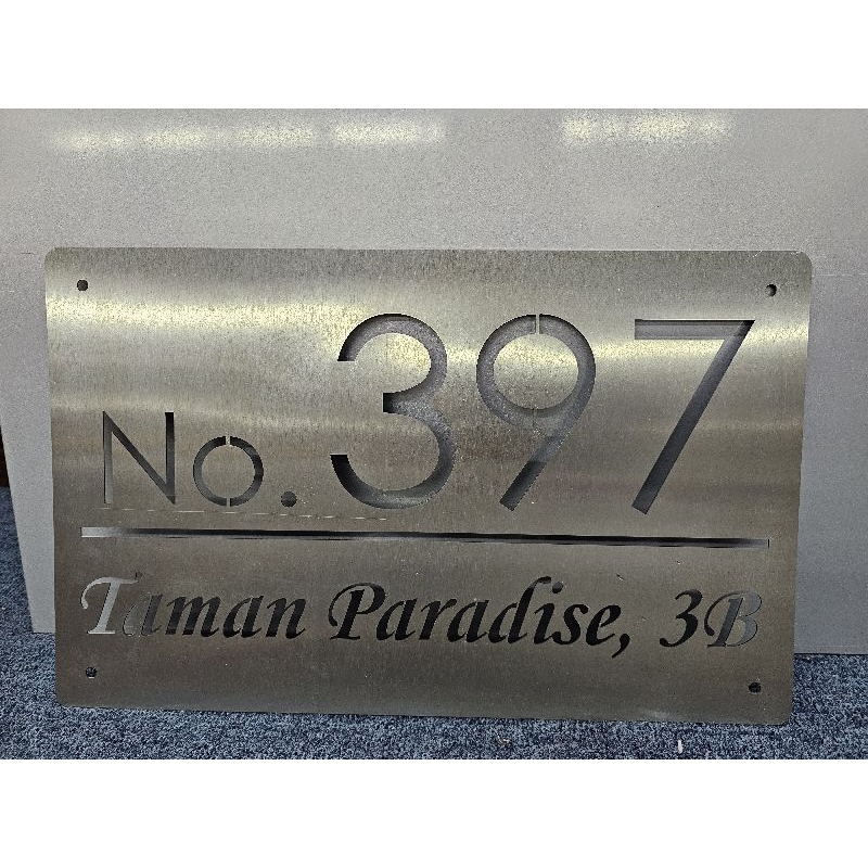 CUSTOM MADE 304 Stainless Steel House Numbers Plate Modern Size:(H ...