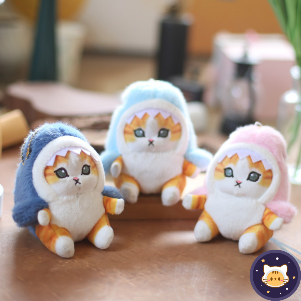 OYEN PLANET 11cm Mini Shark Cat Plush Soft Toy Keychain Baby Plushie ...