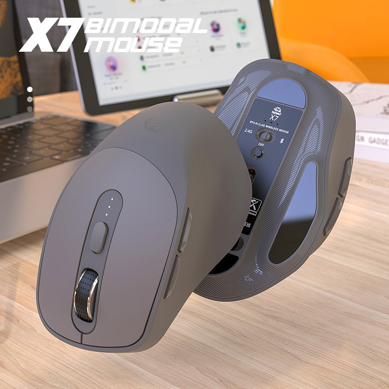 FREEWOLF X7 Wireless Mouse Bluetooth+2.4G Dual Connection Mode Laptop ...