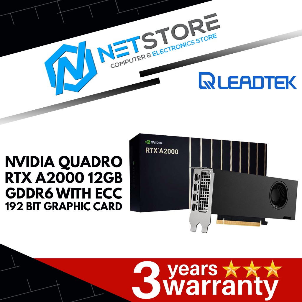 LEADTEK NVIDIA QUADRO RTX A2000 12GB GDDR6 WITH ECC 192 BIT GRAPHIC CARD | Shopee Malaysia