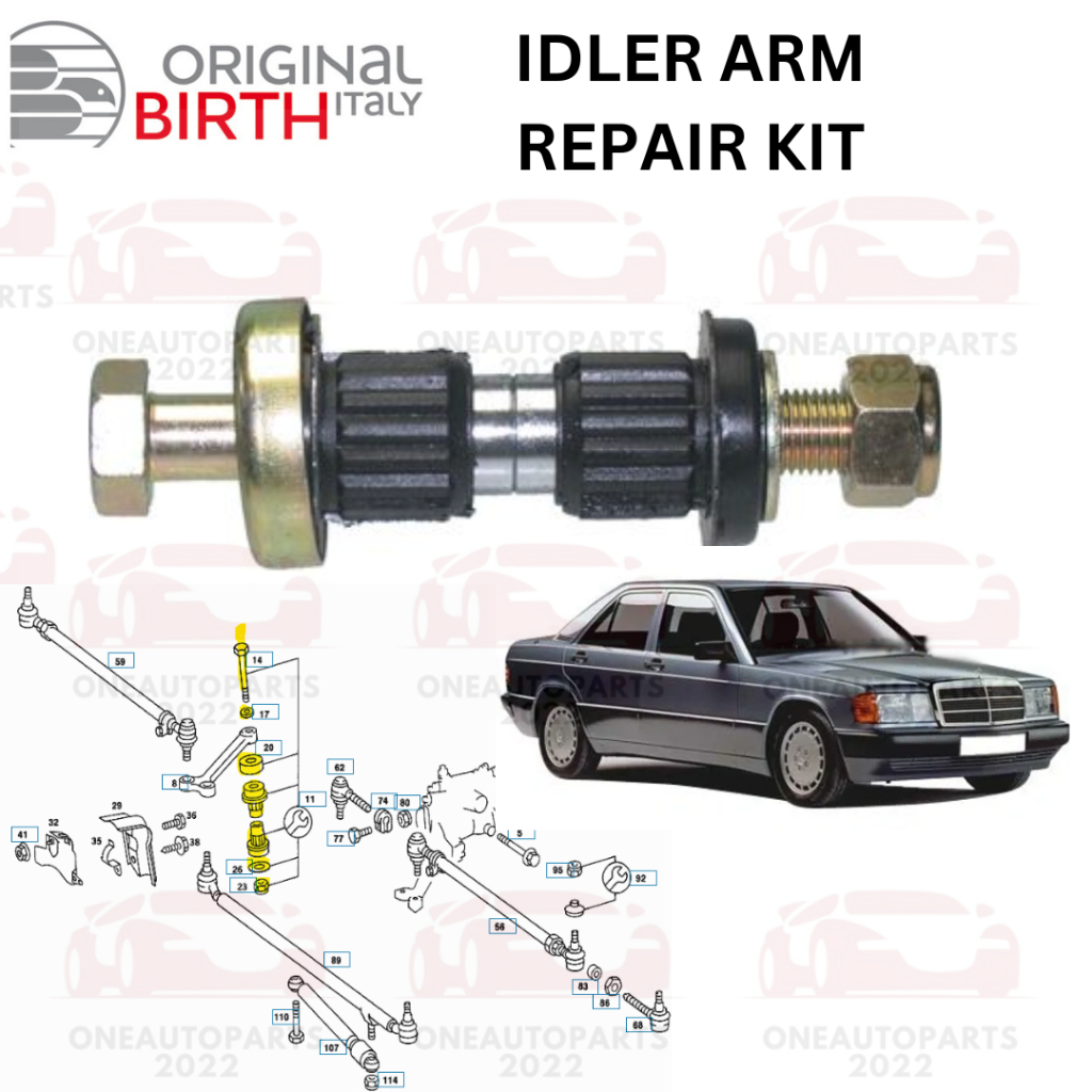 ORIGINAL BIRTH ITALY STEERING IDLER ARM REPAIR KIT MERCEDES BENZ W201 ...