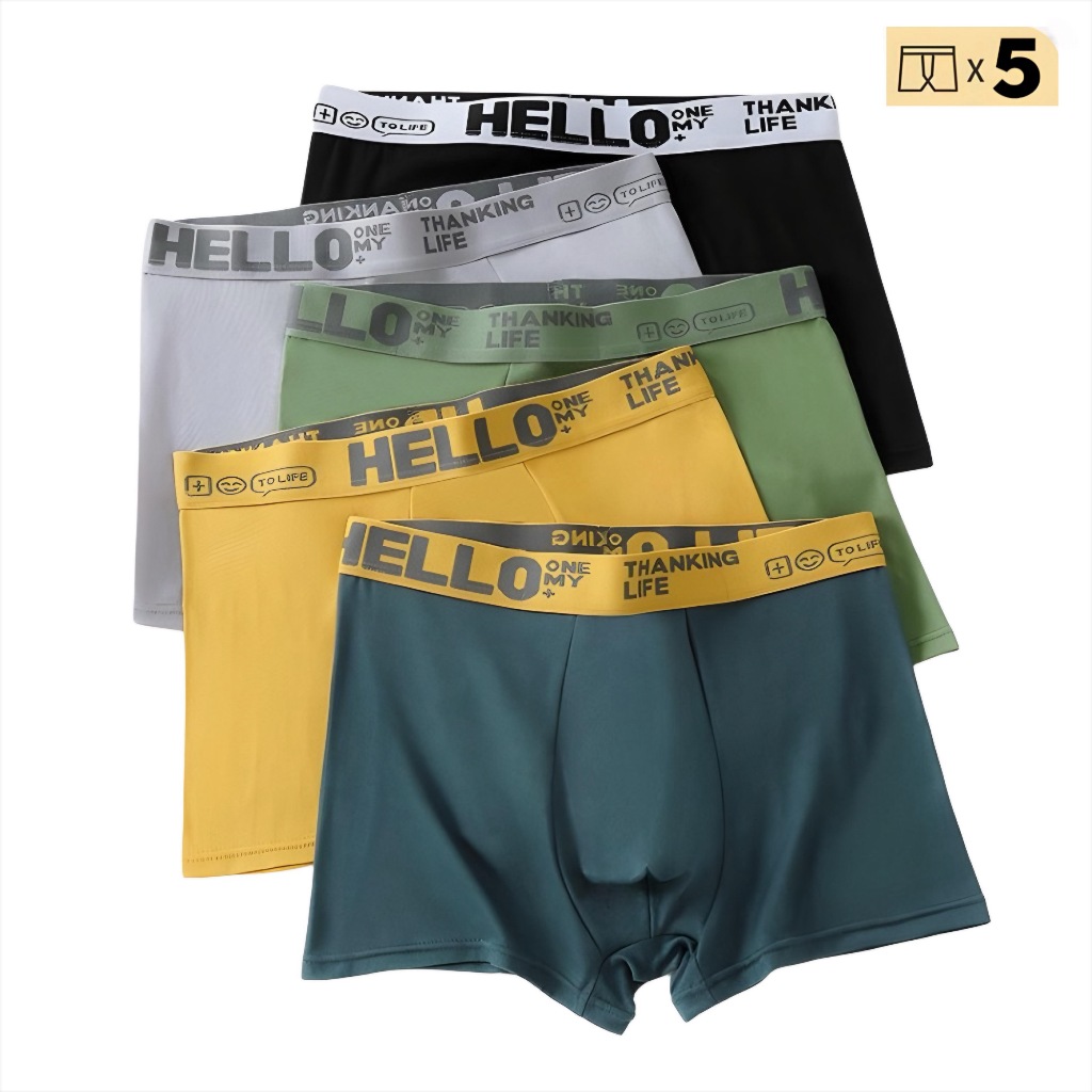Boxer Underwear 5 Helai Hello Seluar Dalam Lelaki Boxer Underwear Men ...