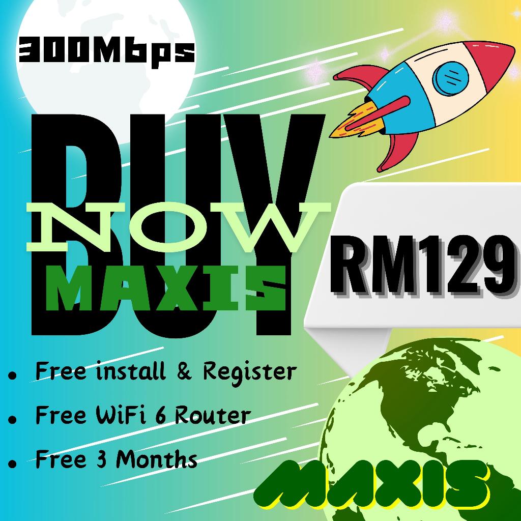 🔥300 Mbps🔥 Modem Maxis Home Fibre 300 Mbps | Unlimited Data Hotspot ...