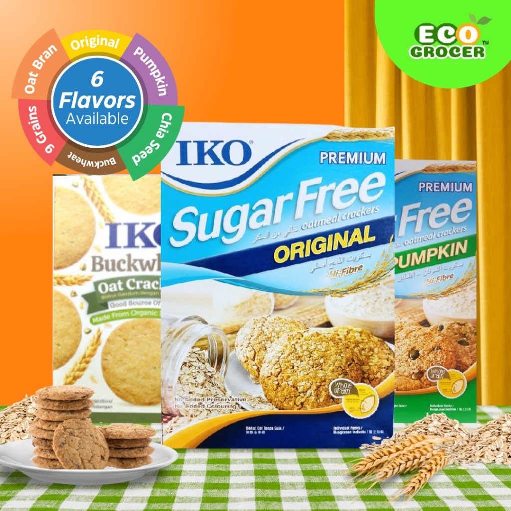 HALAL 178g IKO Sugar Free Oatmeal Crackers Cookies - Original Pumpkin ...