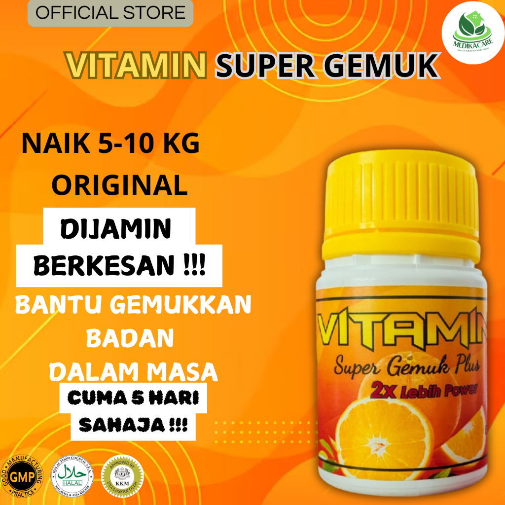 Ubat Gemuk Vitamin Super gemuk Plus Zinc Supplement Lulus Kkm Weight ...