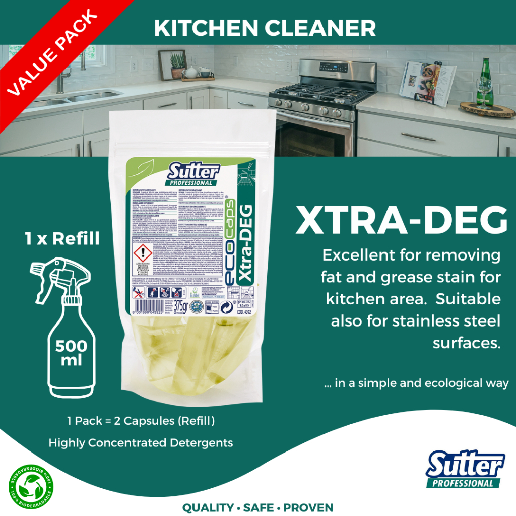 Kitchen Degreaser Cleaner (Refill) - XTRA-DEG (1 pack = 2 capsule ...