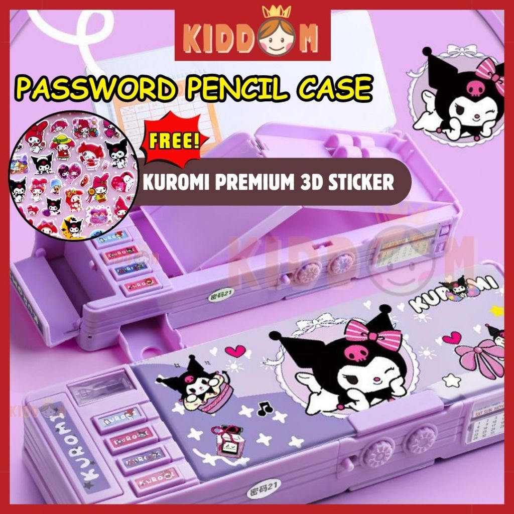 Kuromi Pencil Case Password Lock Kotak Pensil Kuromi Perempuan Pencil ...