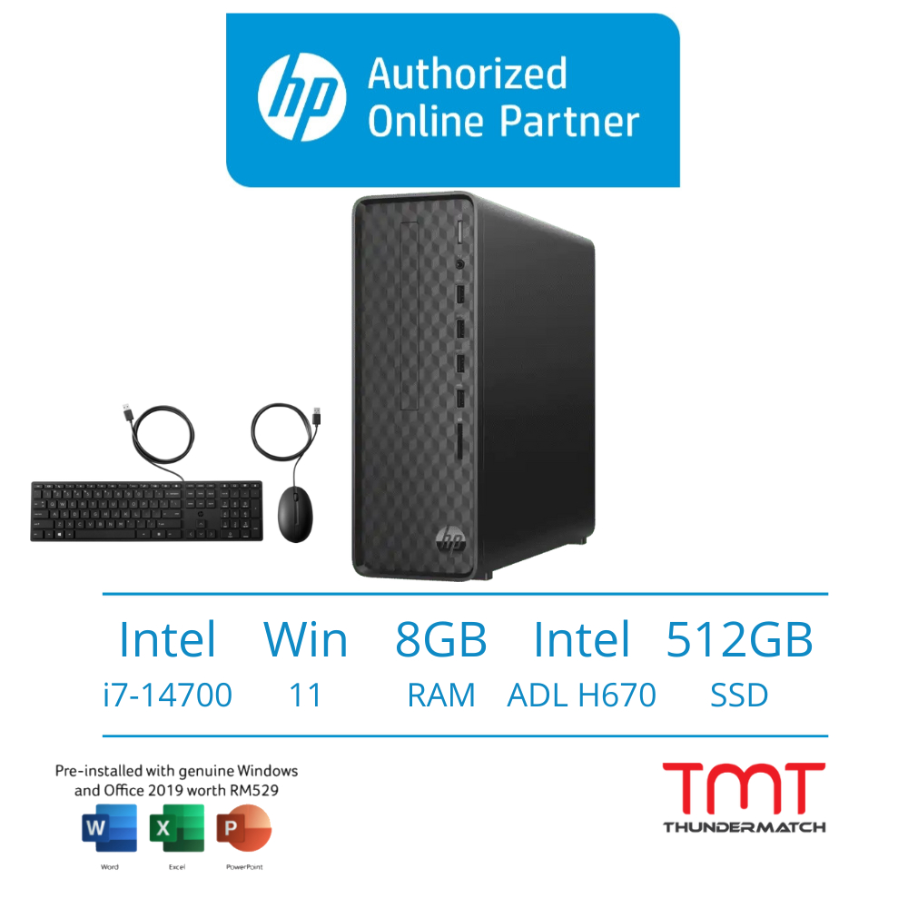 HP Slim Desktop (S01-pF4002d i7-14700/8GB RAM 512GB SSD/Intel ADL H670 ...