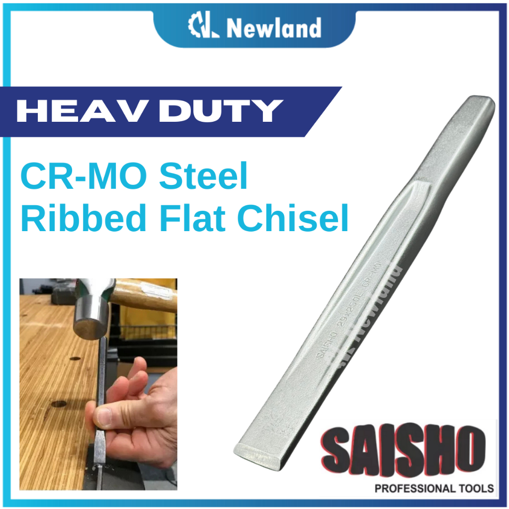 Saisho Ribbed Flat Chisel / Chisel Flat / Cr-Mo Steel (Matt Finished ...