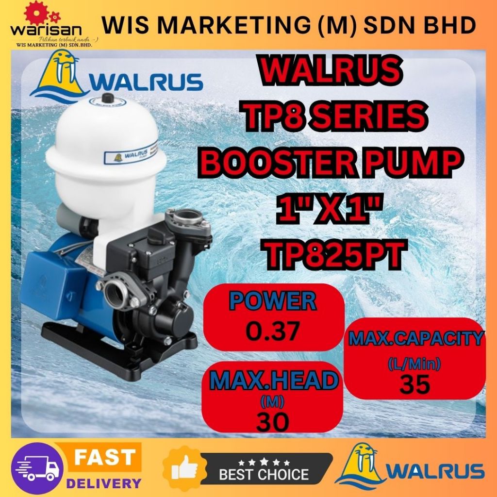 WALRUS TP825 Self-Priming Auto Water Pump | Shopee Malaysia