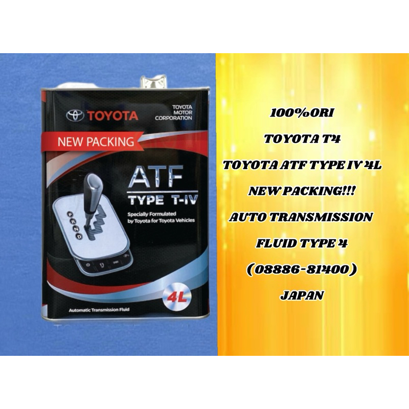 100%ORI-TOYOTA T4/TOYOTA ATF TYPE IV 4L/NEW PACKING!!!/AUTO ...